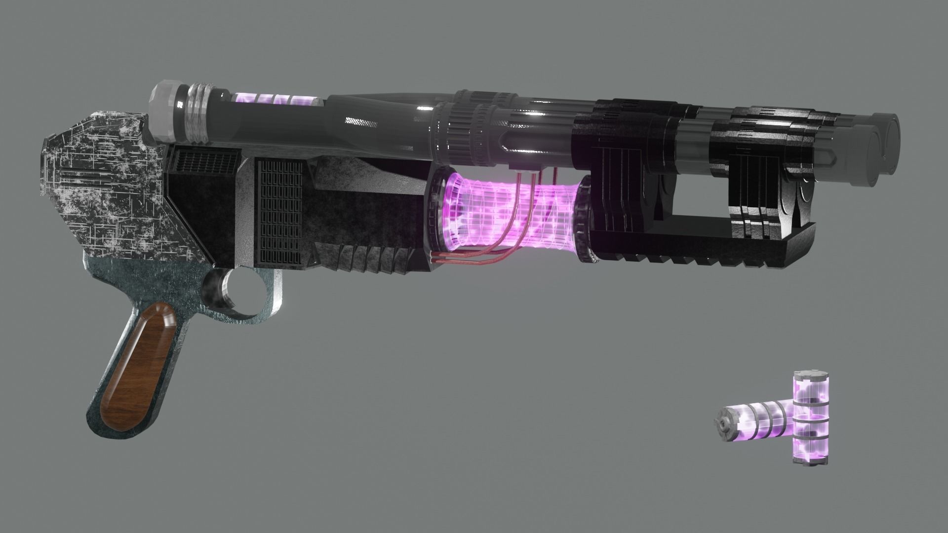 Fantasy Sliquifier Double Barreled Wonder weapon gun 3D model | CGTrader