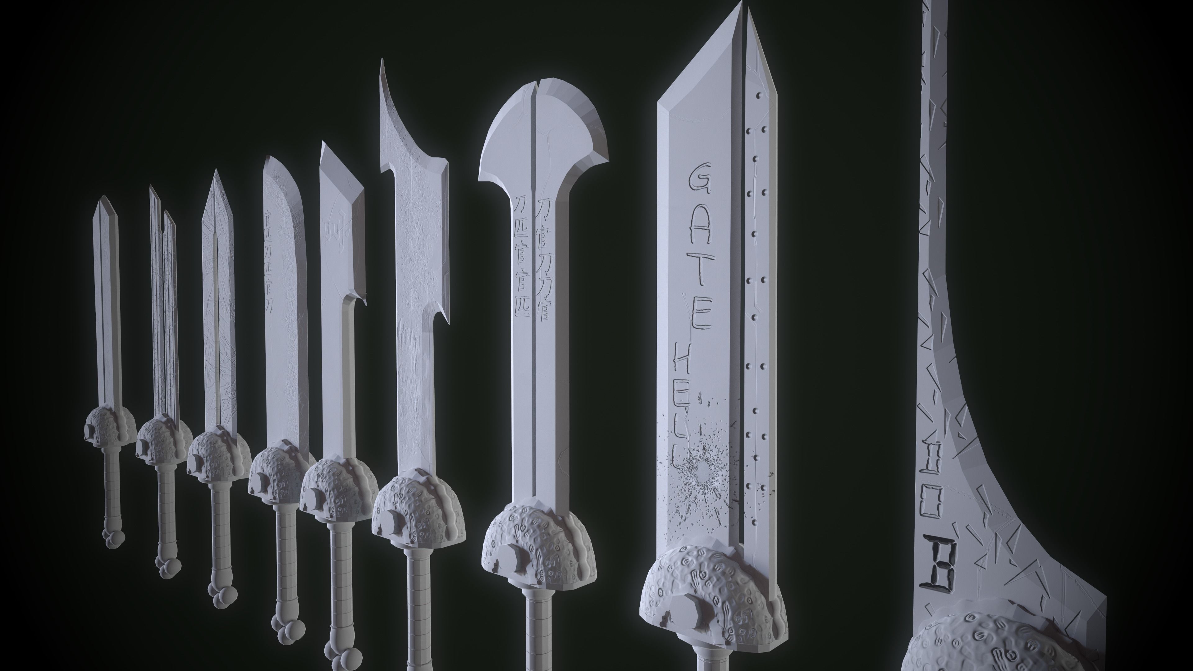 3D model 10 Swords pack VR / AR / low-poly | CGTrader