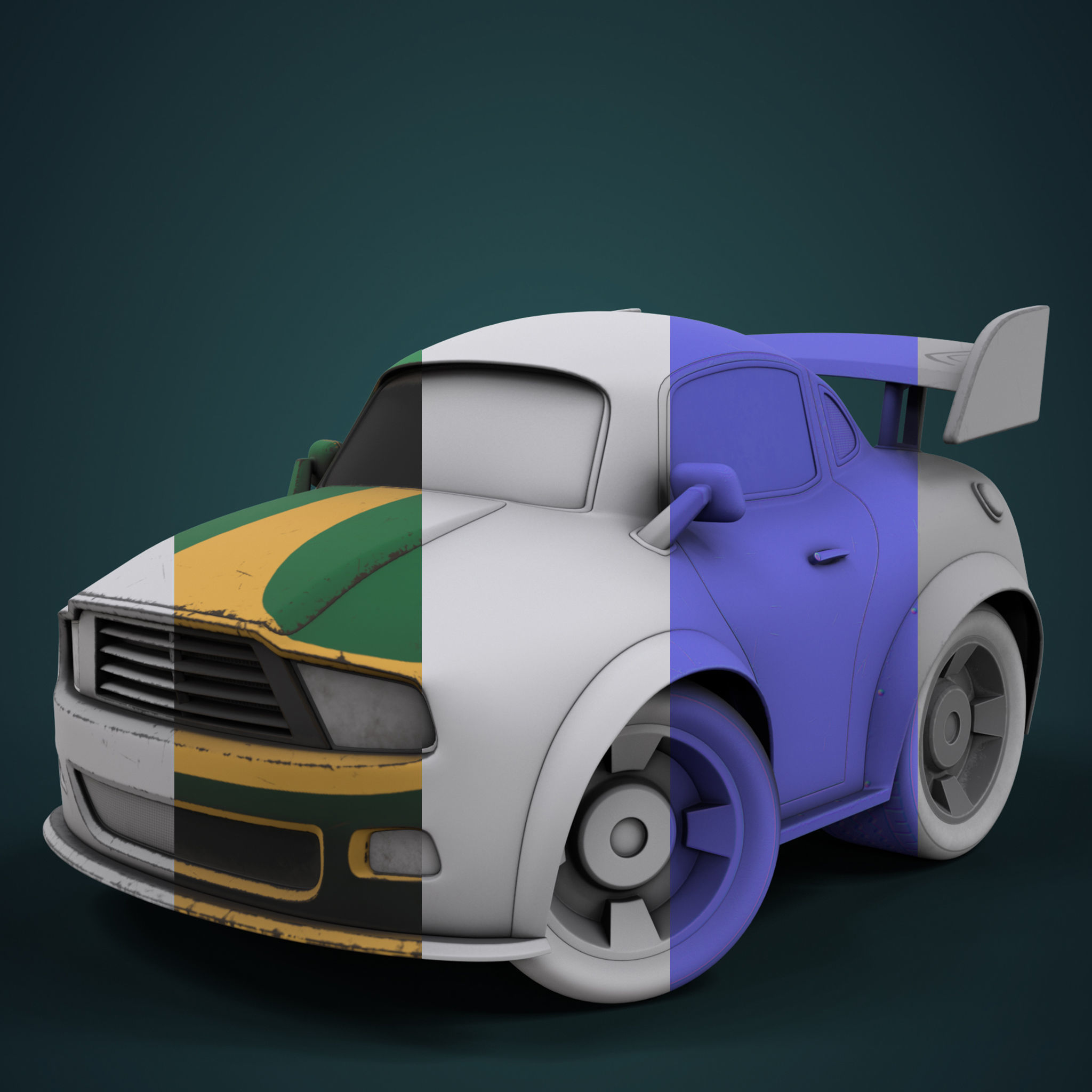 3D model Cartoon Car VR / AR / low-poly | CGTrader
