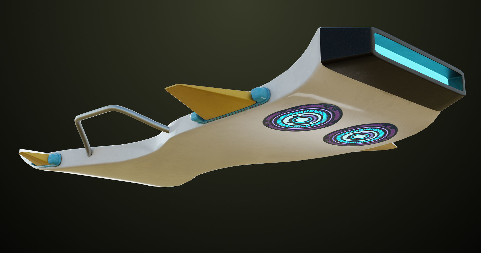 3D model Sci Fi Hoverboard 7 All PBR Unity UE Textures Included VR / AR ...