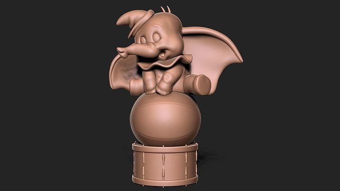 Dumbo with drum 3D model 3D printable | CGTrader