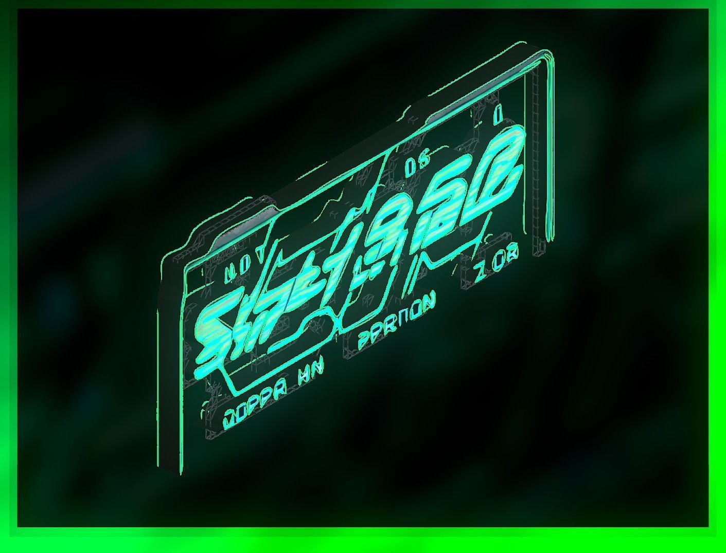 3D model Sci-Fi Sci Fi Cyberpunk City Sign Ad Light Board Street 96 VR ...