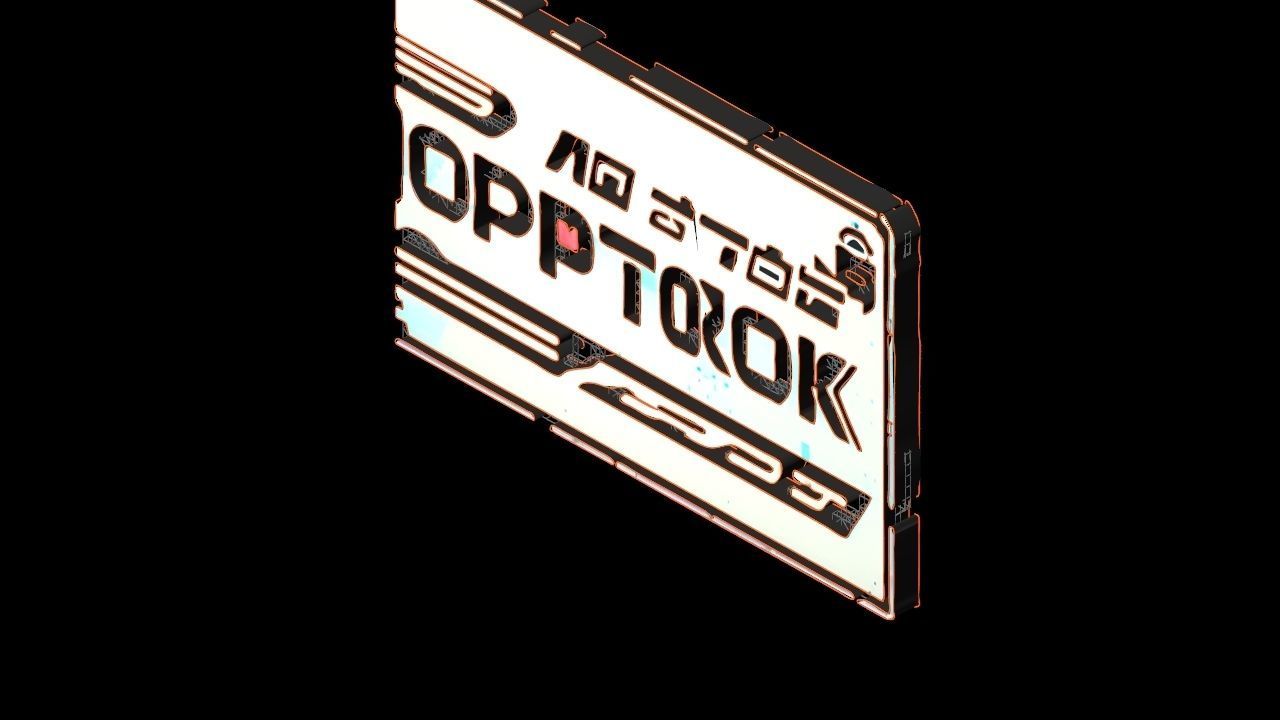 3D model Sci-Fi Sci Fi Cyberpunk City Sign Ad Light Board Street 77 VR ...