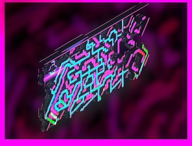 3D model Sci-Fi Sci Fi Cyberpunk City Sign Ad Light Board Street 50 VR ...