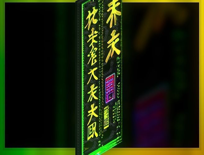 3D model Sci-Fi Sci Fi Cyberpunk City Sign Ad Light Board Street 45 VR ...