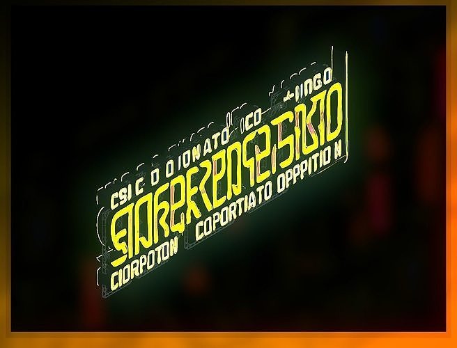 3D model Sci-Fi Sci Fi Cyberpunk City Sign Ad Light Board Street 40 VR ...