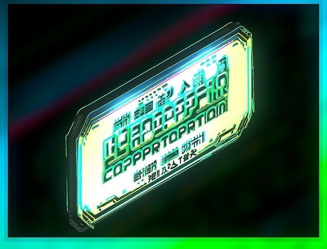 3D model Sci-Fi Sci Fi Cyberpunk City Sign Ad Light Board Street 38 VR ...