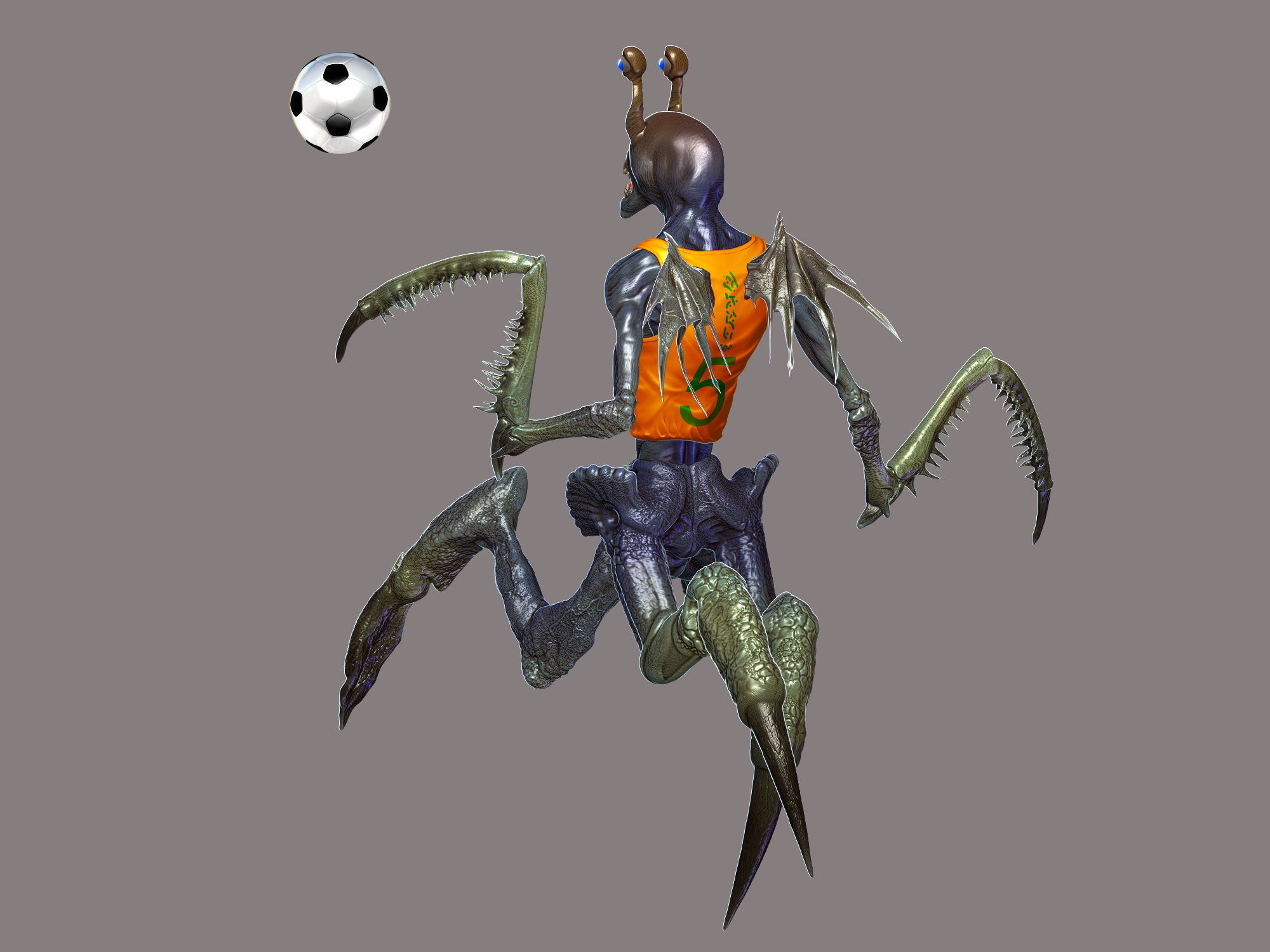 Alien Football Player free 3D model | CGTrader