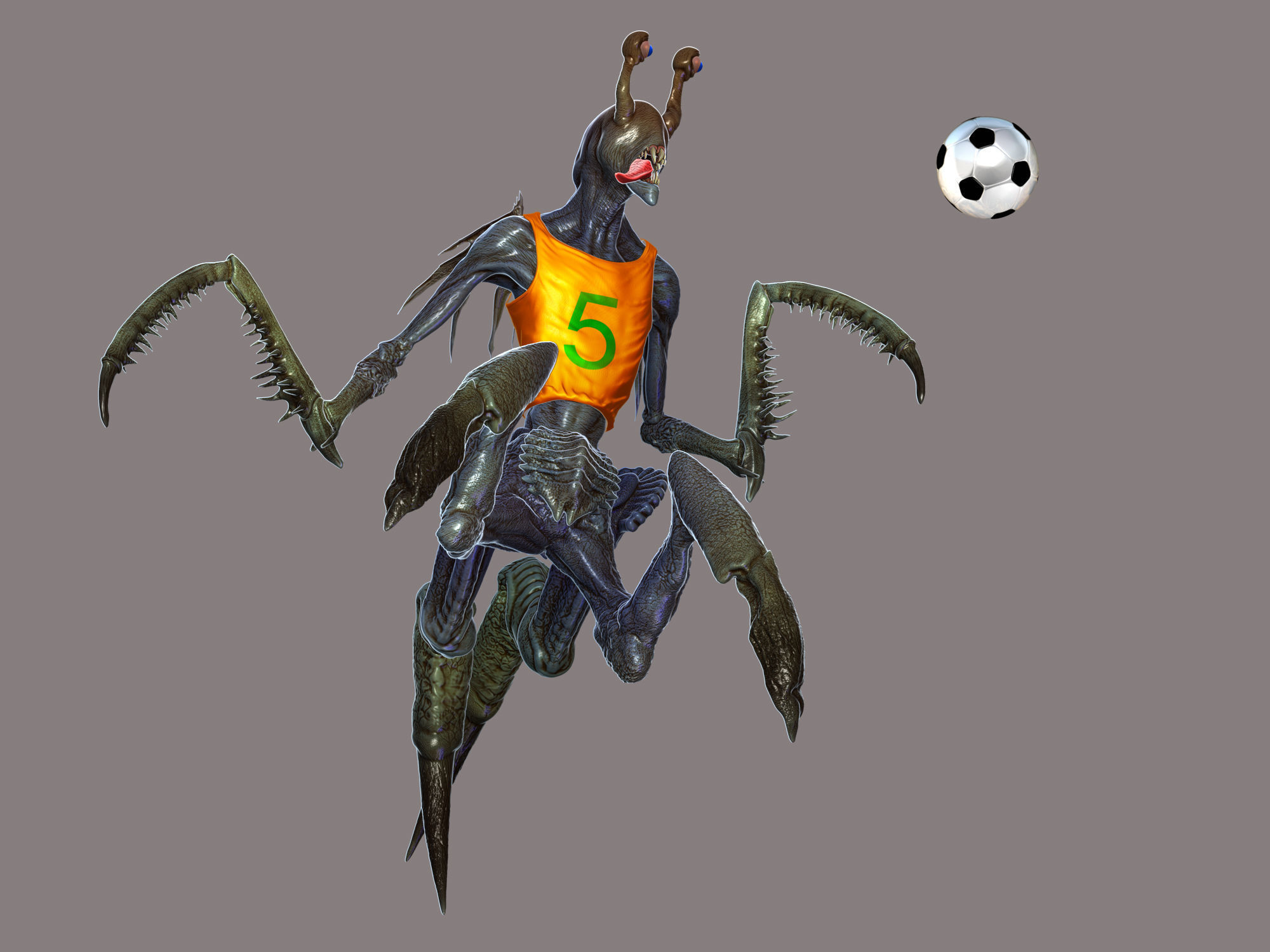 Alien Football Player free 3D model | CGTrader