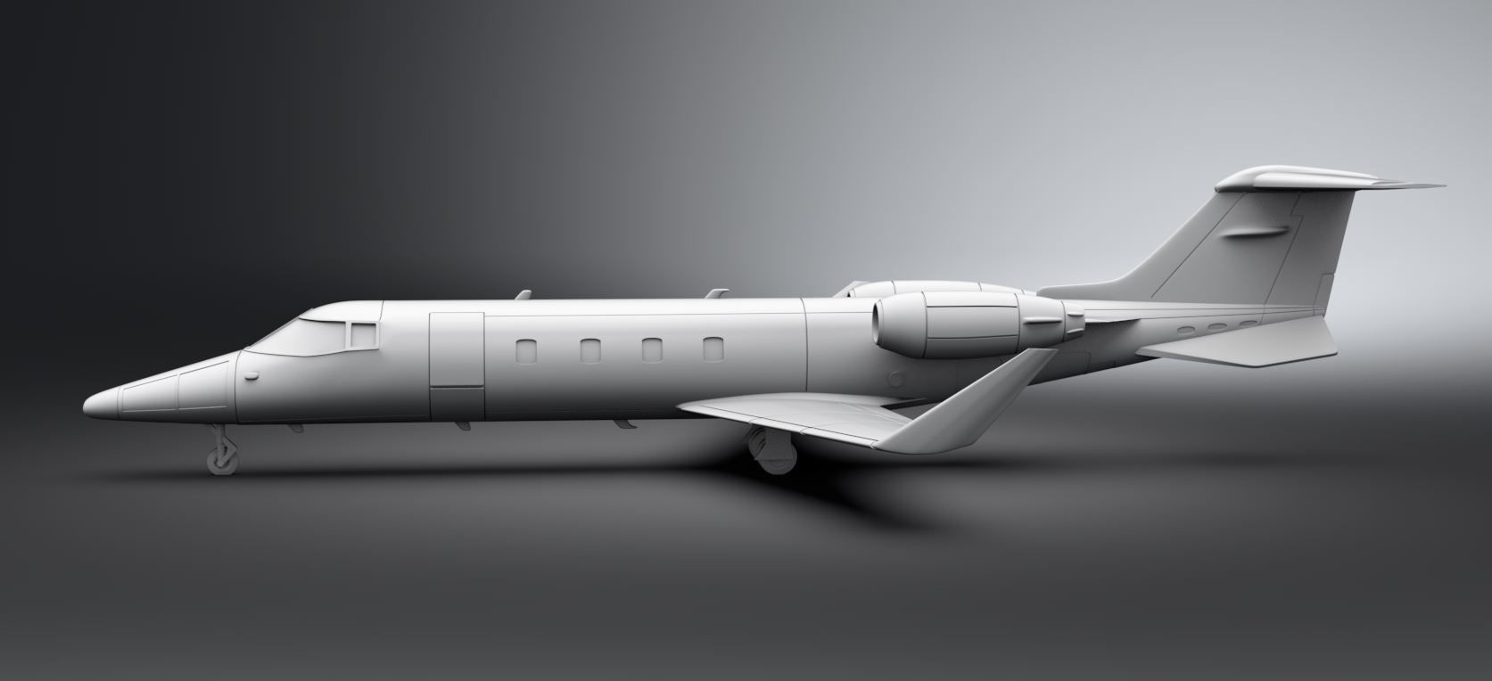 Learjet 55c Scale model 3D model 3D printable | CGTrader