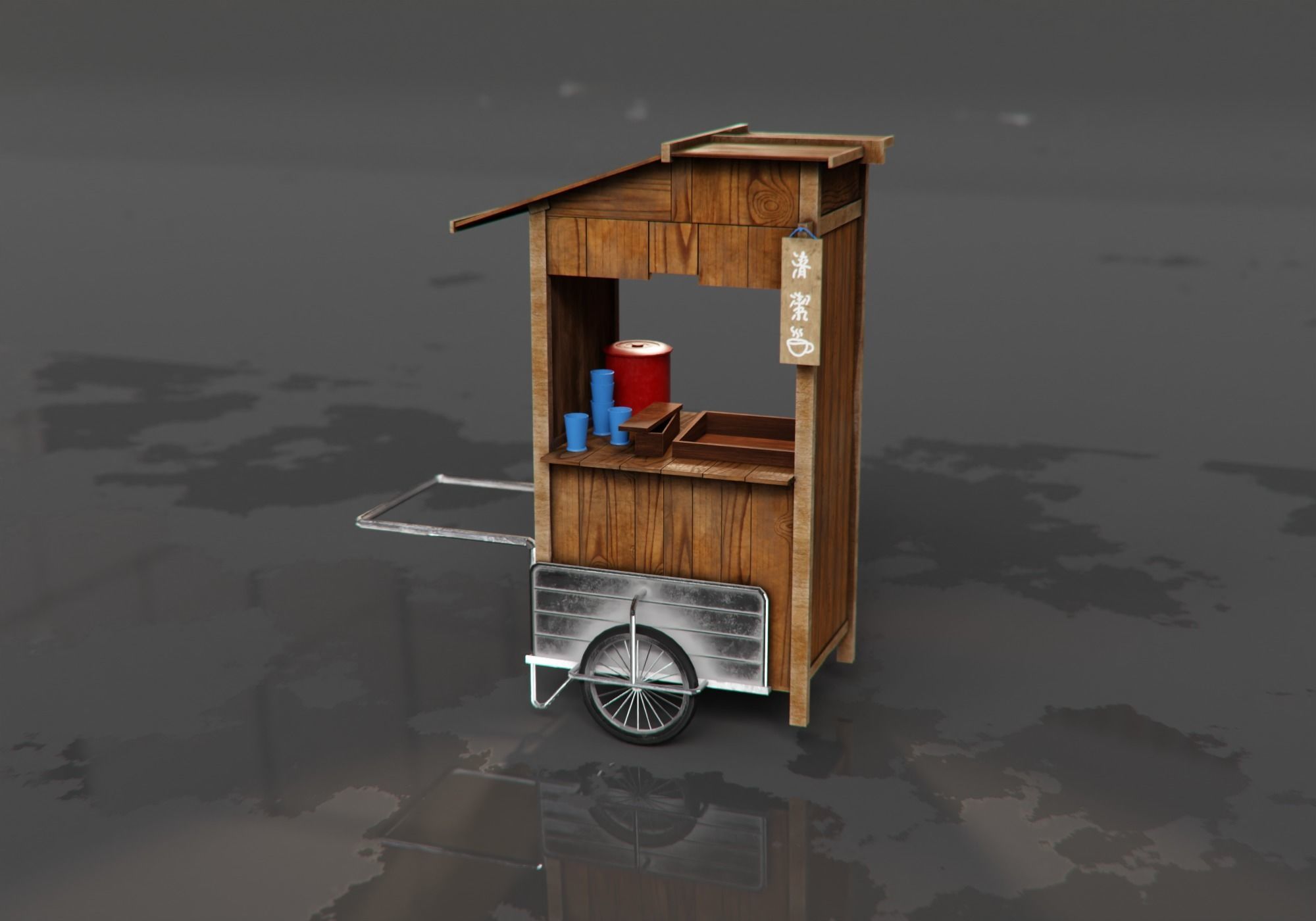 3D model Japanese Food Cart kaharu VR / AR / low-poly | CGTrader