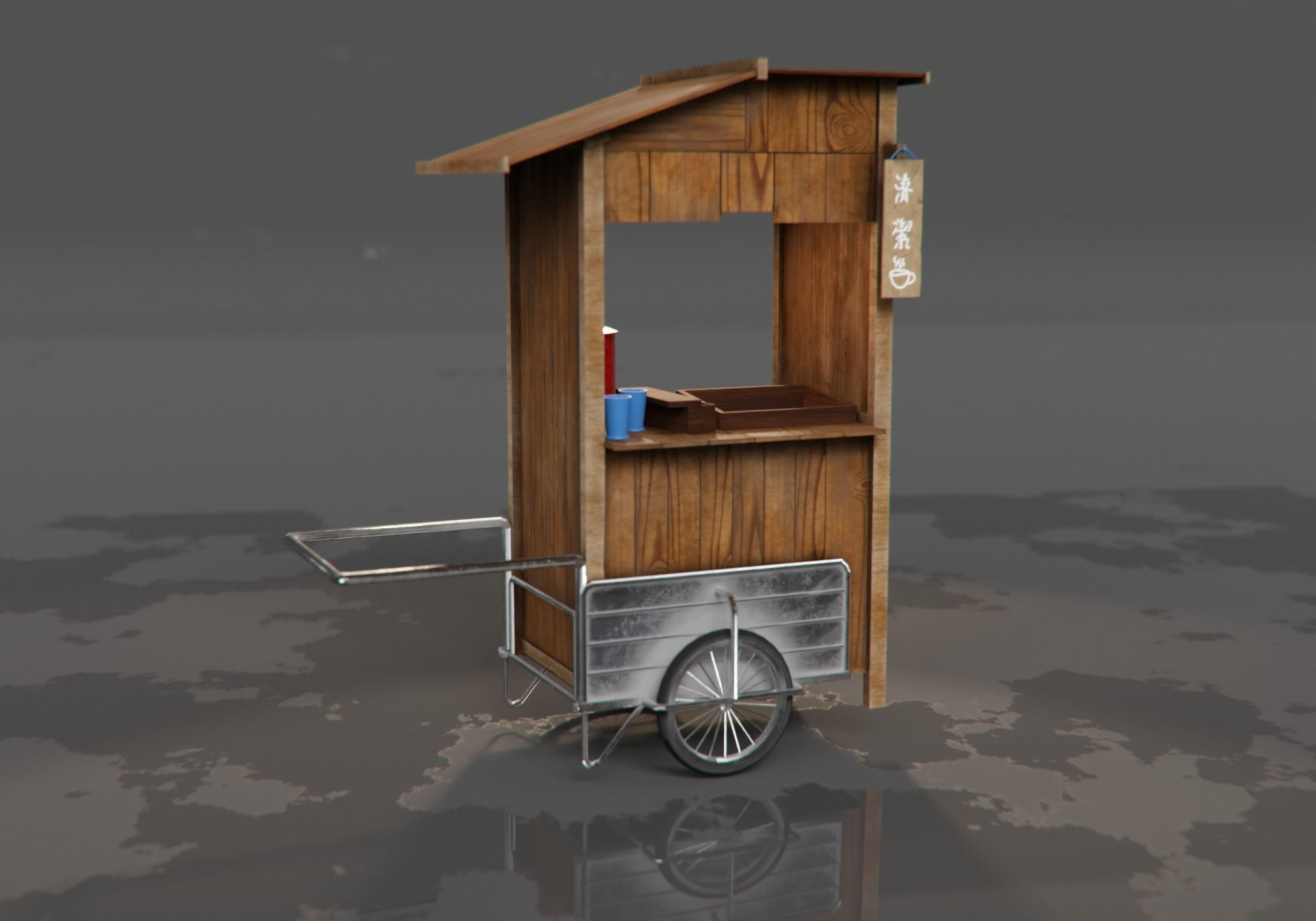 3D model Japanese Food Cart kaharu VR / AR / low-poly | CGTrader