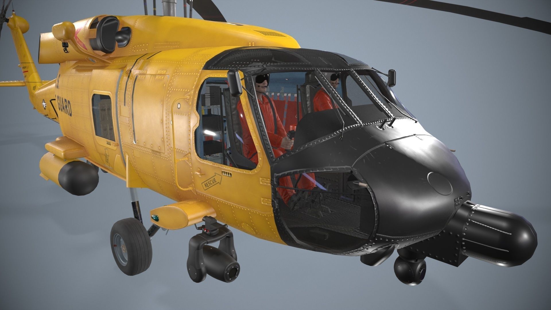 3D model Sikorsky MH-60T Jay Hawk Basic Animation VR / AR / low-poly ...