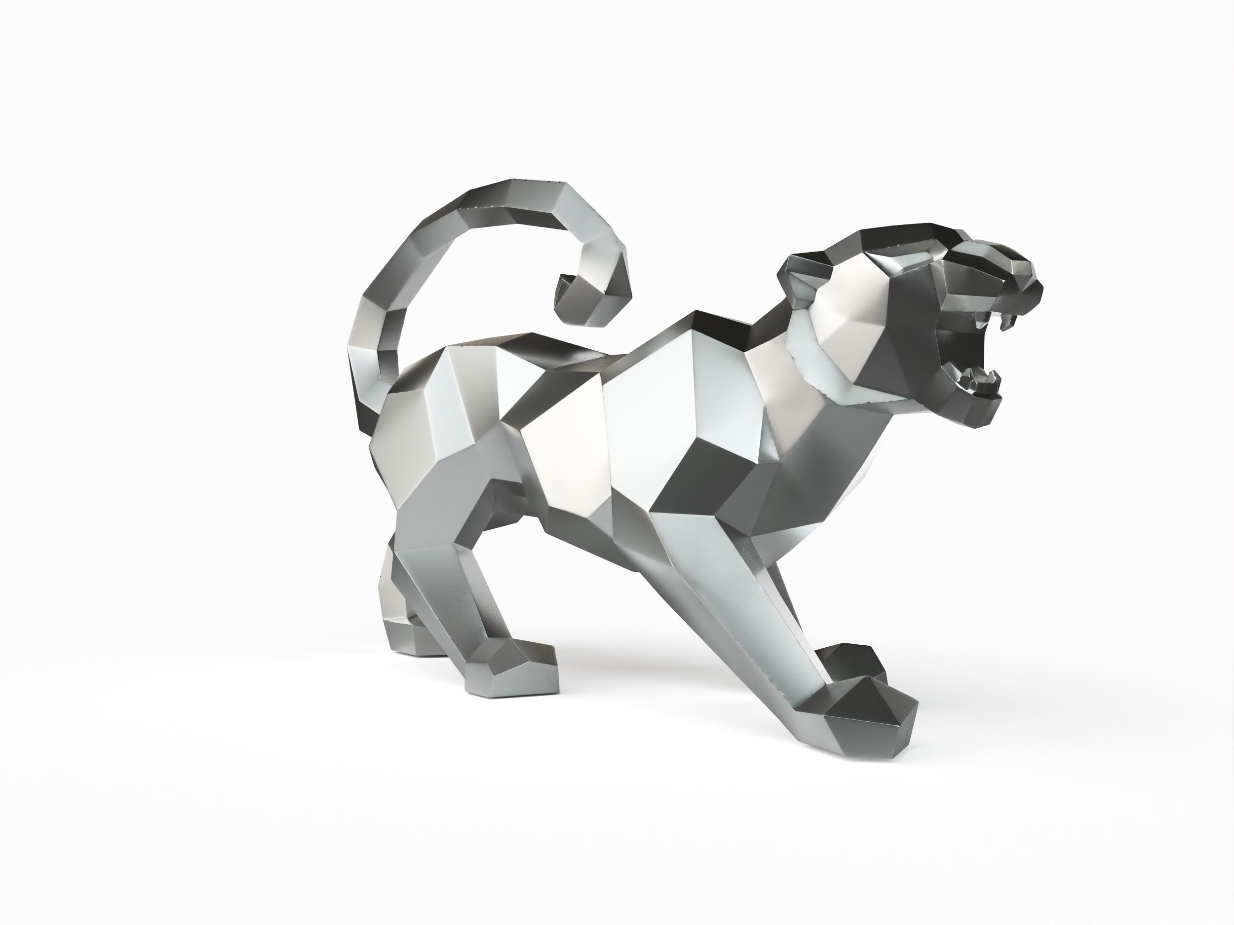 Poly Tiger Sculpture 3D print model 3D model 3D printable | CGTrader