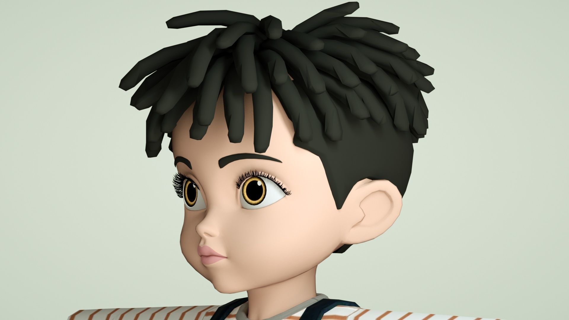 cartoon boy little boy kid cartoon dreadlocks 3D model | CGTrader