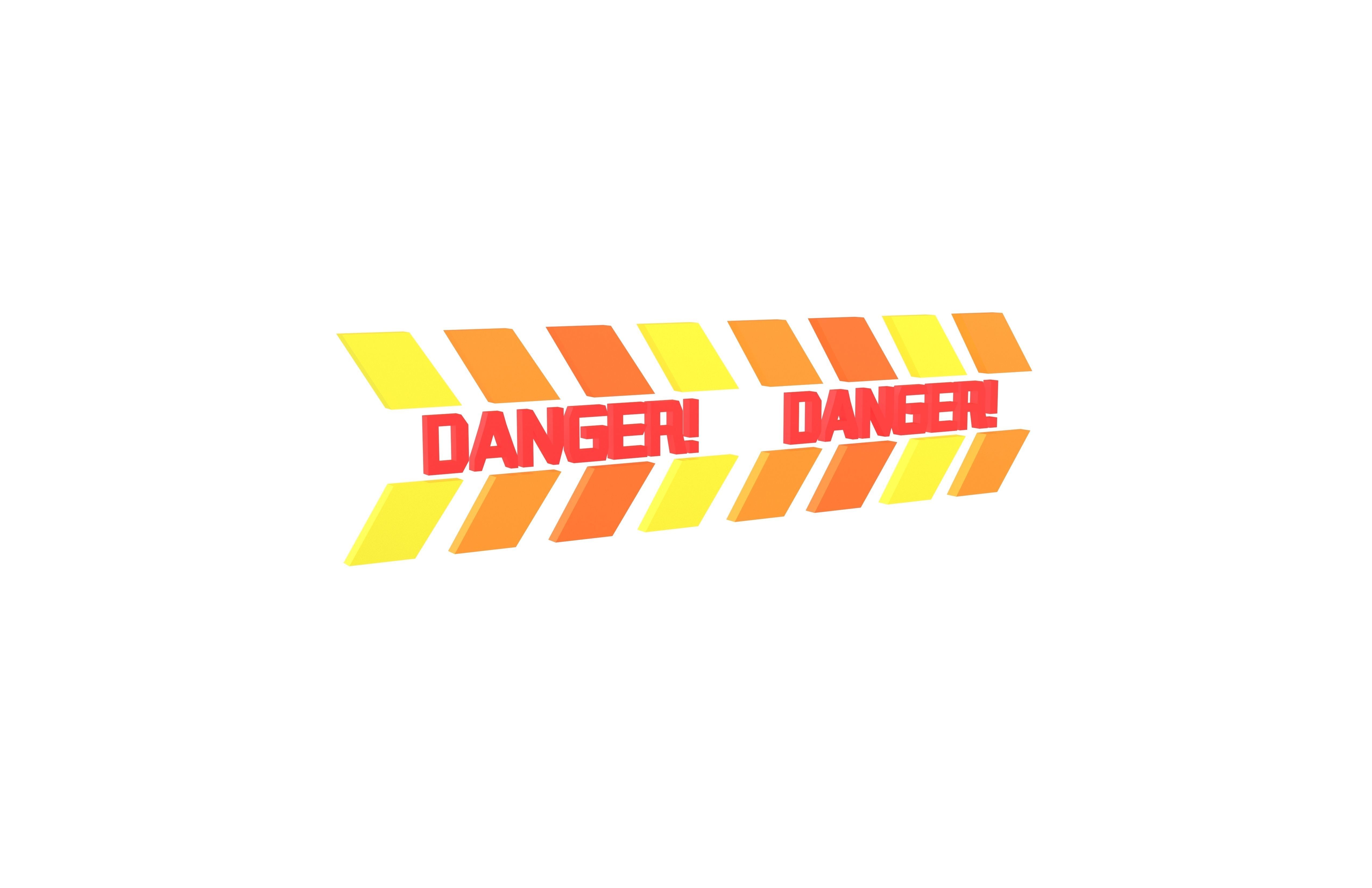 3D model Cyberpunk Future Danger Sign v1 003 VR / AR / low-poly | CGTrader