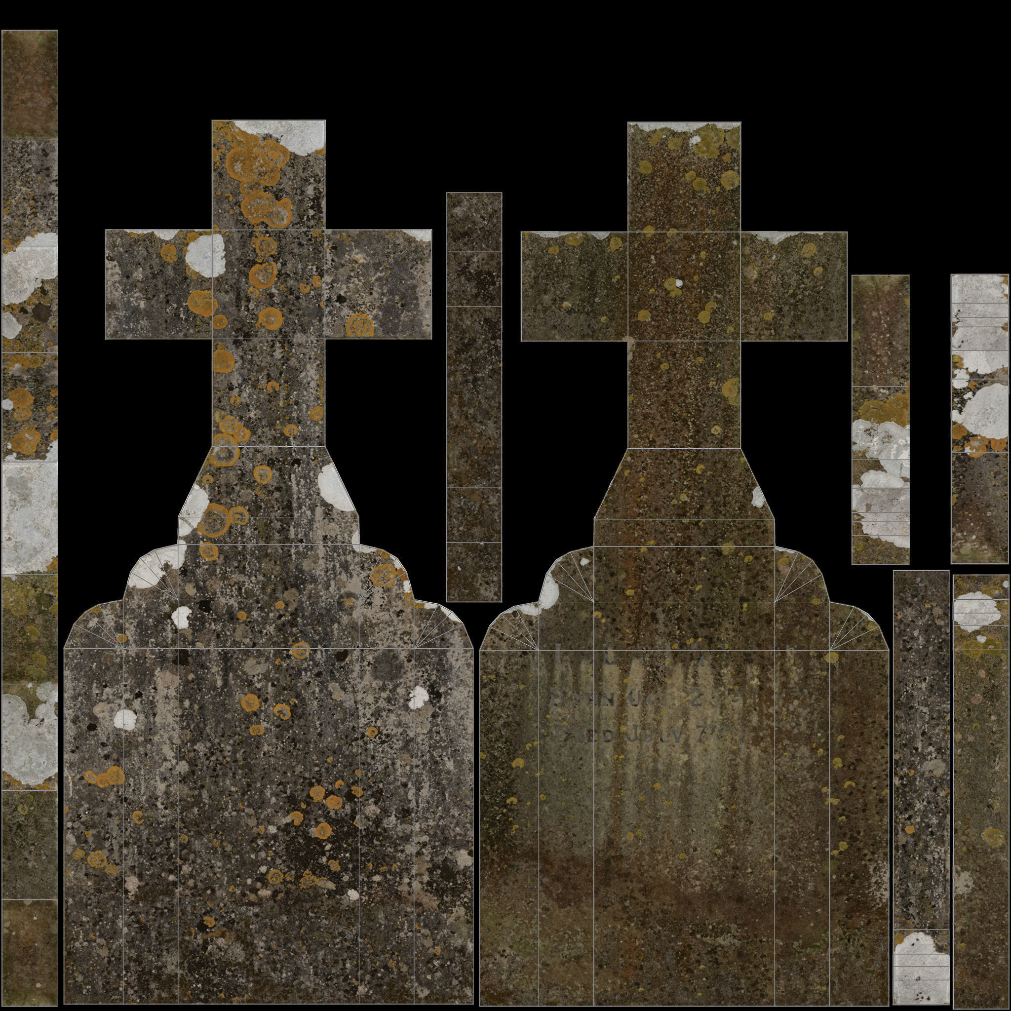 3D model Gravestone Cemetery 3D Model AR VR PBR VR / AR / low-poly ...
