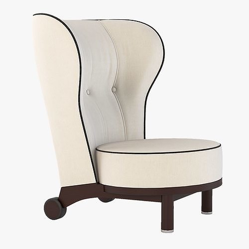 Rea Swivel Wing Chair With Quilt Giorgetti Chair 3D model | CGTrader