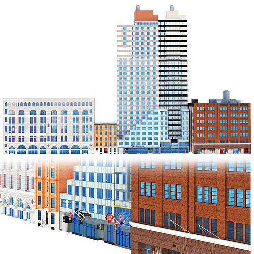 Facade of City Point Brooklyn New York buildings 3D model | CGTrader