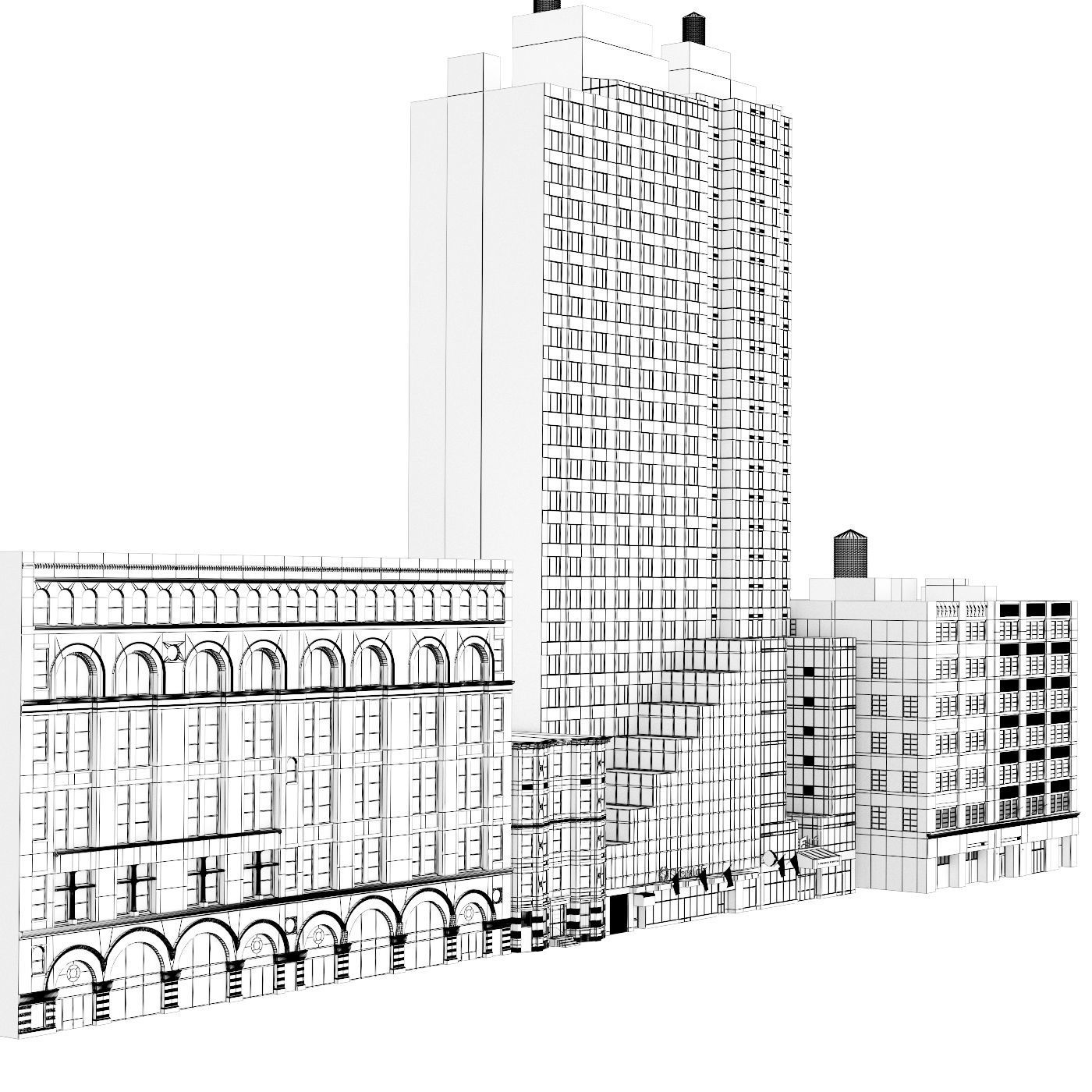 Facade of City Point Brooklyn New York buildings 3D model | CGTrader