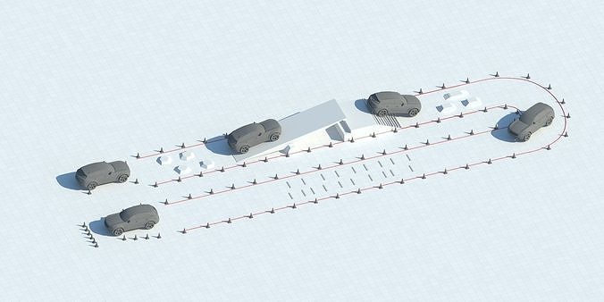 Car test drive route 3D model | CGTrader