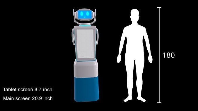3d Model Touch Robot Screen For Events And Booth Vr Ar Low Poly