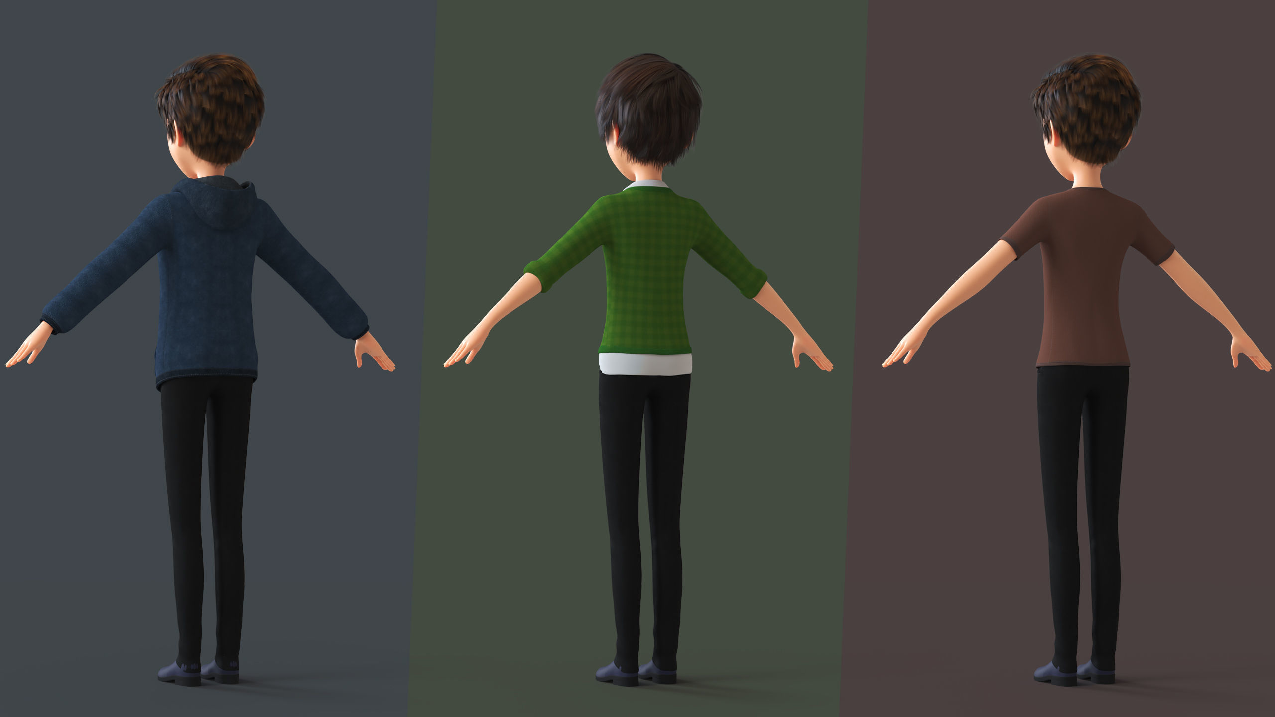 Cartoon Teen Boy - College Student 3D model rigged | CGTrader