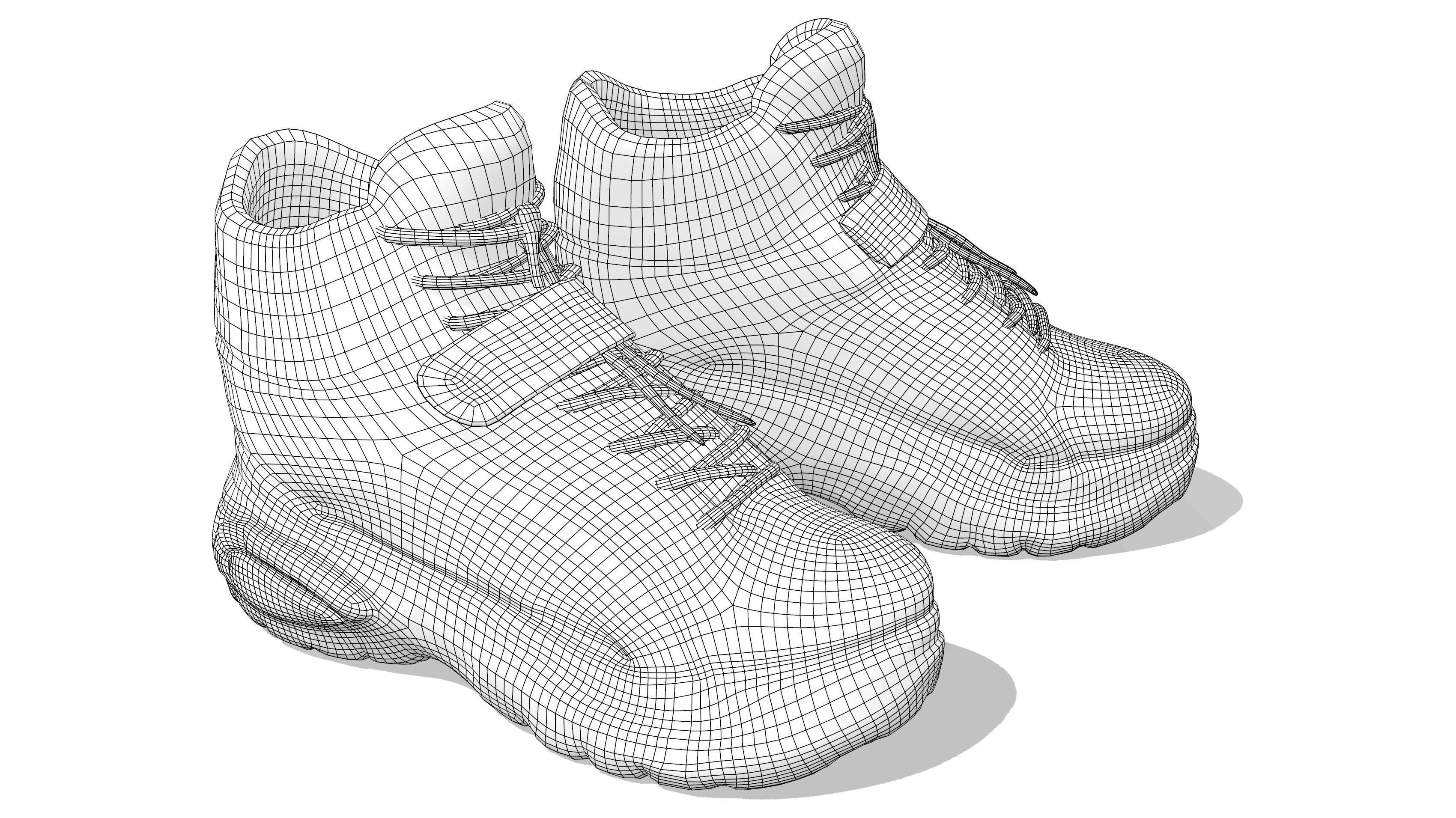 3D model Female White Hip Hop Sports Shoes VR / AR / low-poly | CGTrader