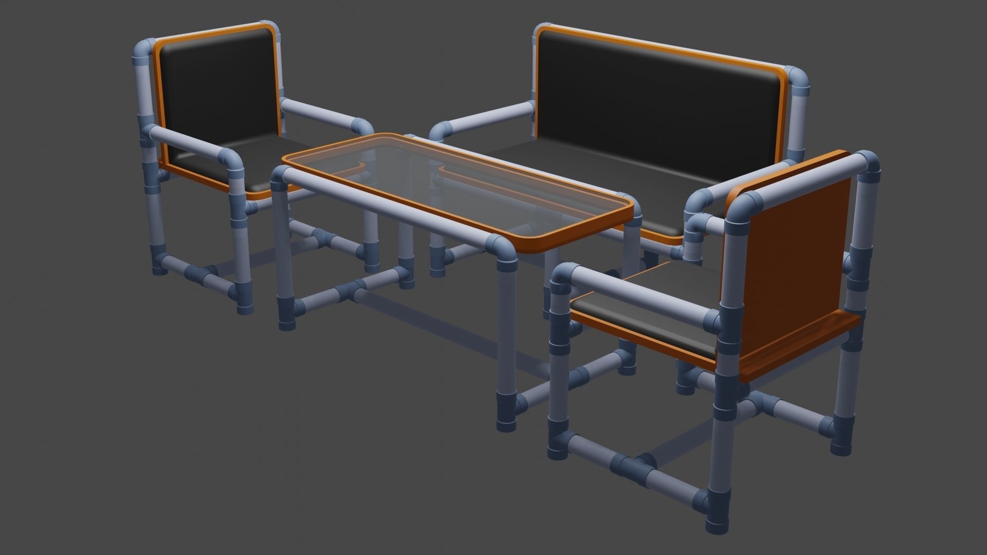 PVC Chair and Table 3D model | CGTrader