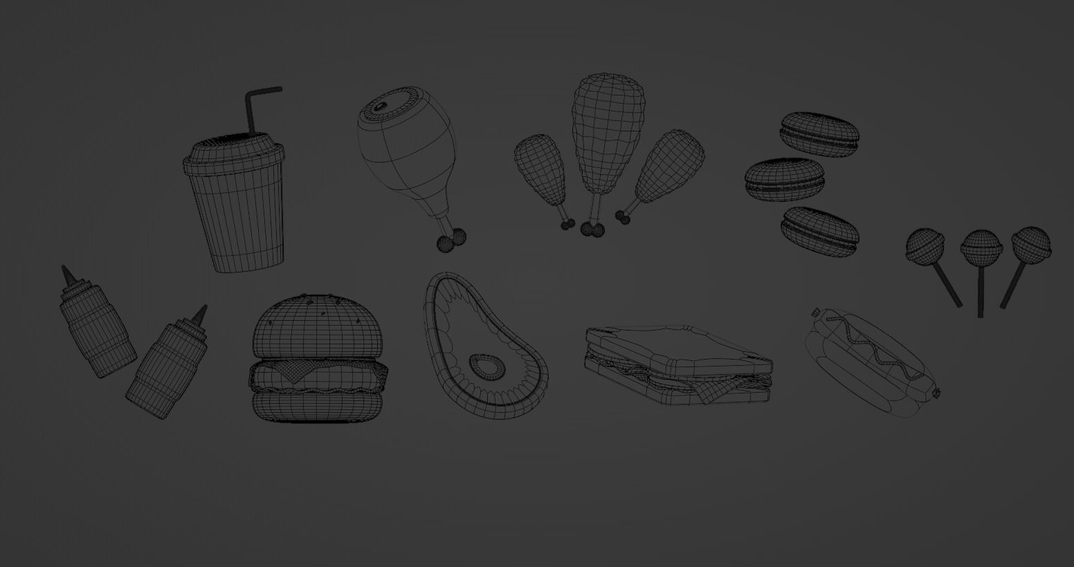 3D model 3D model Cartoon Food Pack VR / AR / low-poly | CGTrader