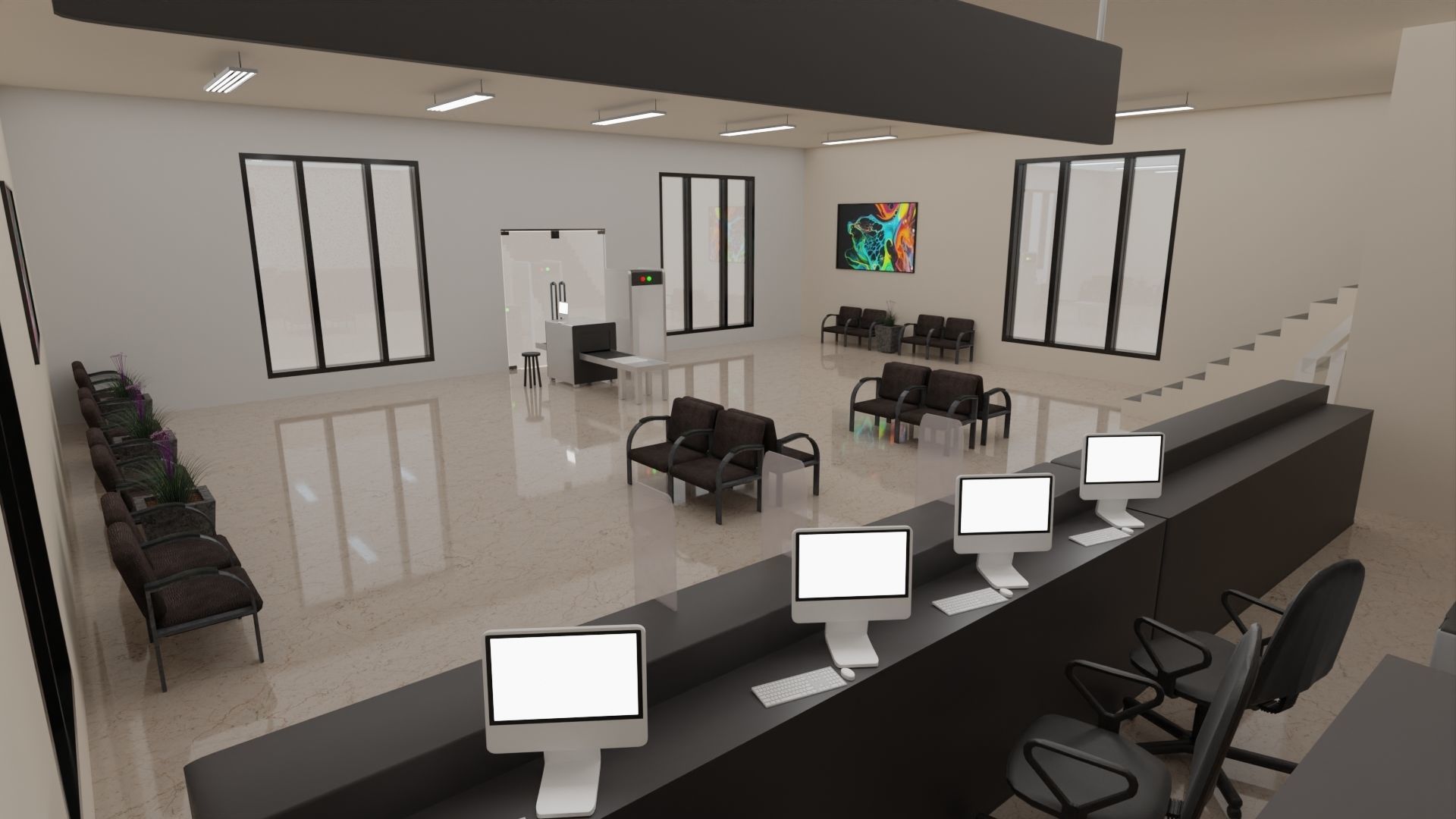 3D model Bank Interior VR / AR / low-poly | CGTrader