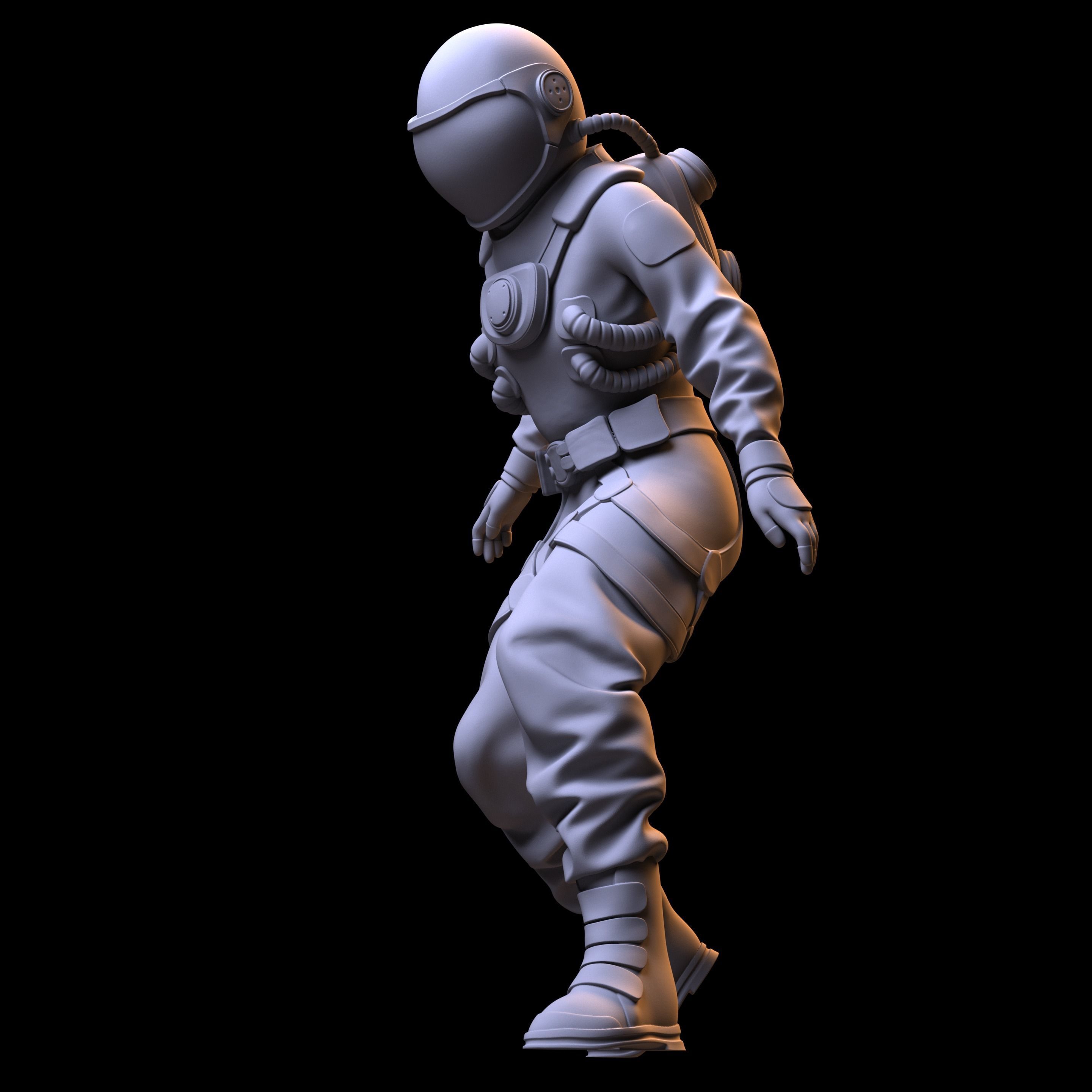 Astronaut female in spacesuit 3D model 3D printable | CGTrader