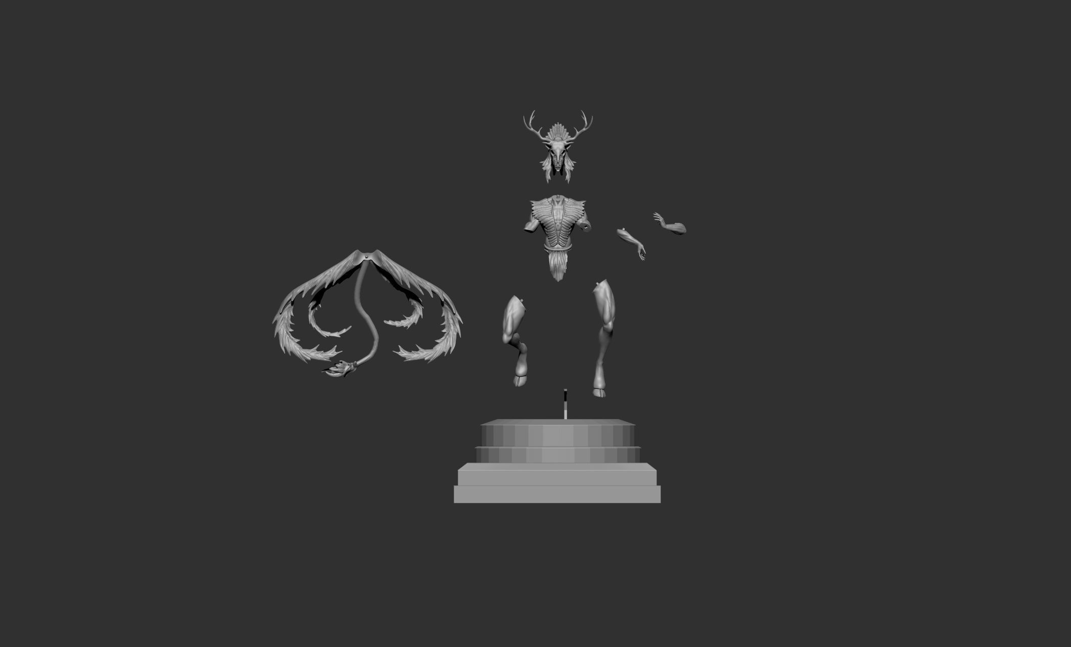 fictional creature sculpture 3D model 3D printable | CGTrader
