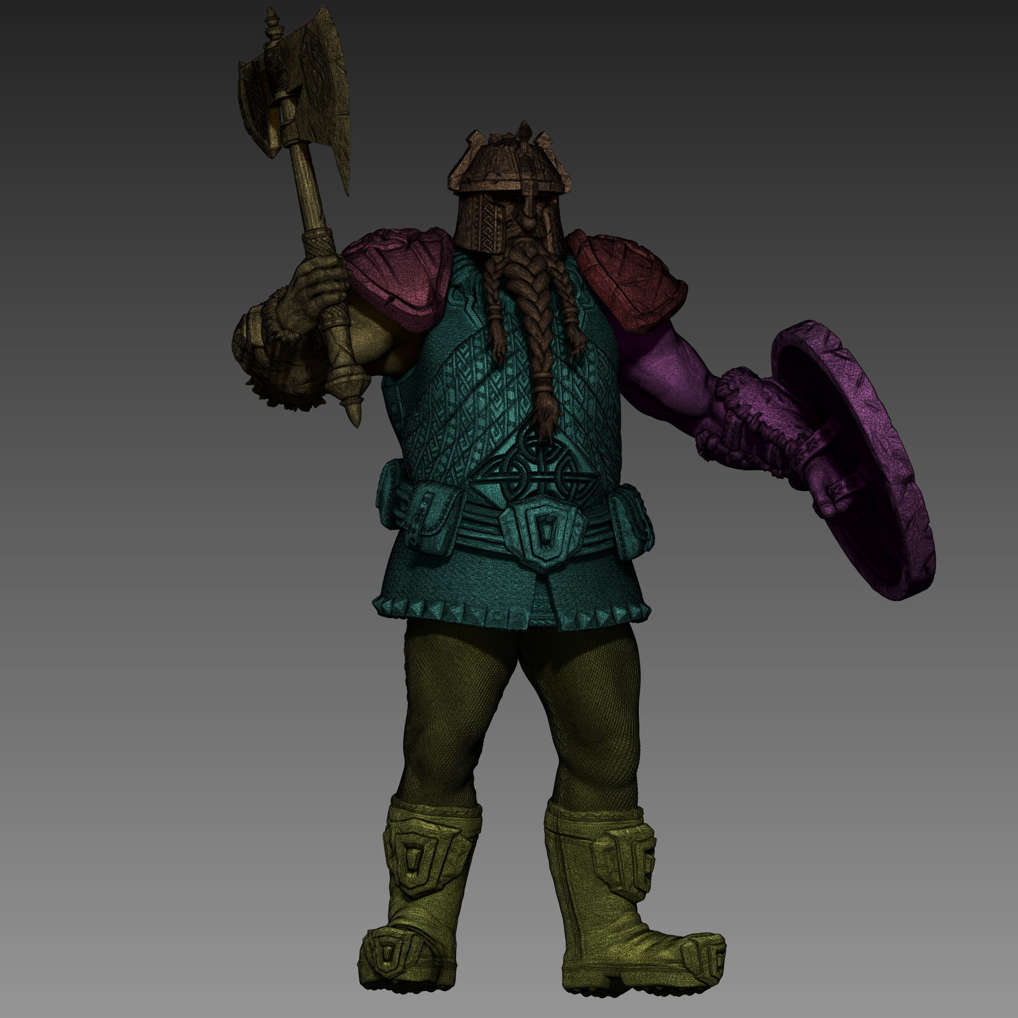 Dwarf Warrior 3D Print Ready 3D model 3D printable | CGTrader