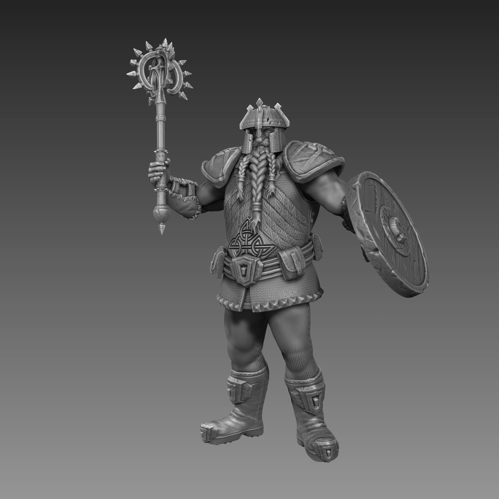 Dwarf Warrior 3D Print Ready 3D model 3D printable | CGTrader