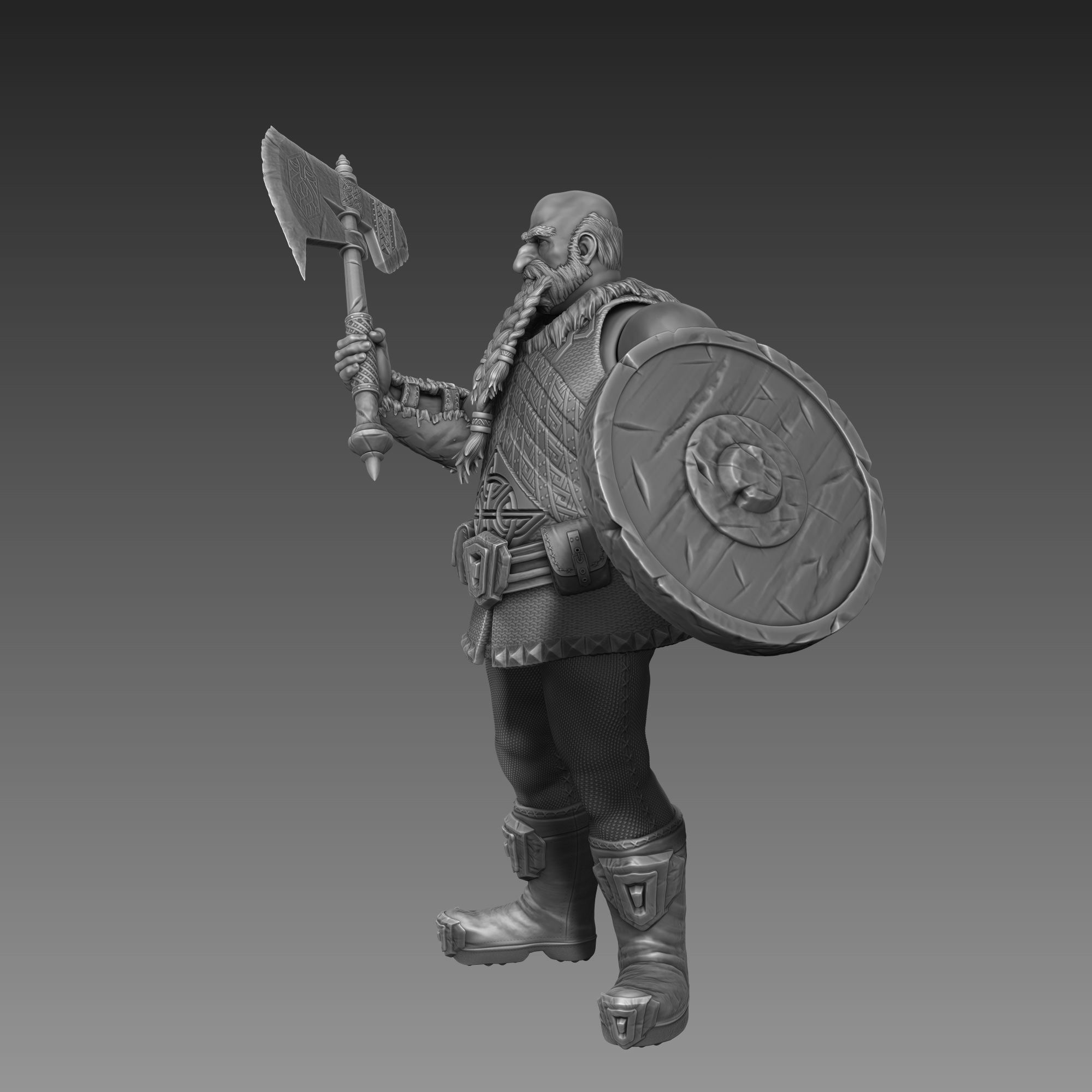 Dwarf Warrior 3D Print Ready 3D model 3D printable | CGTrader