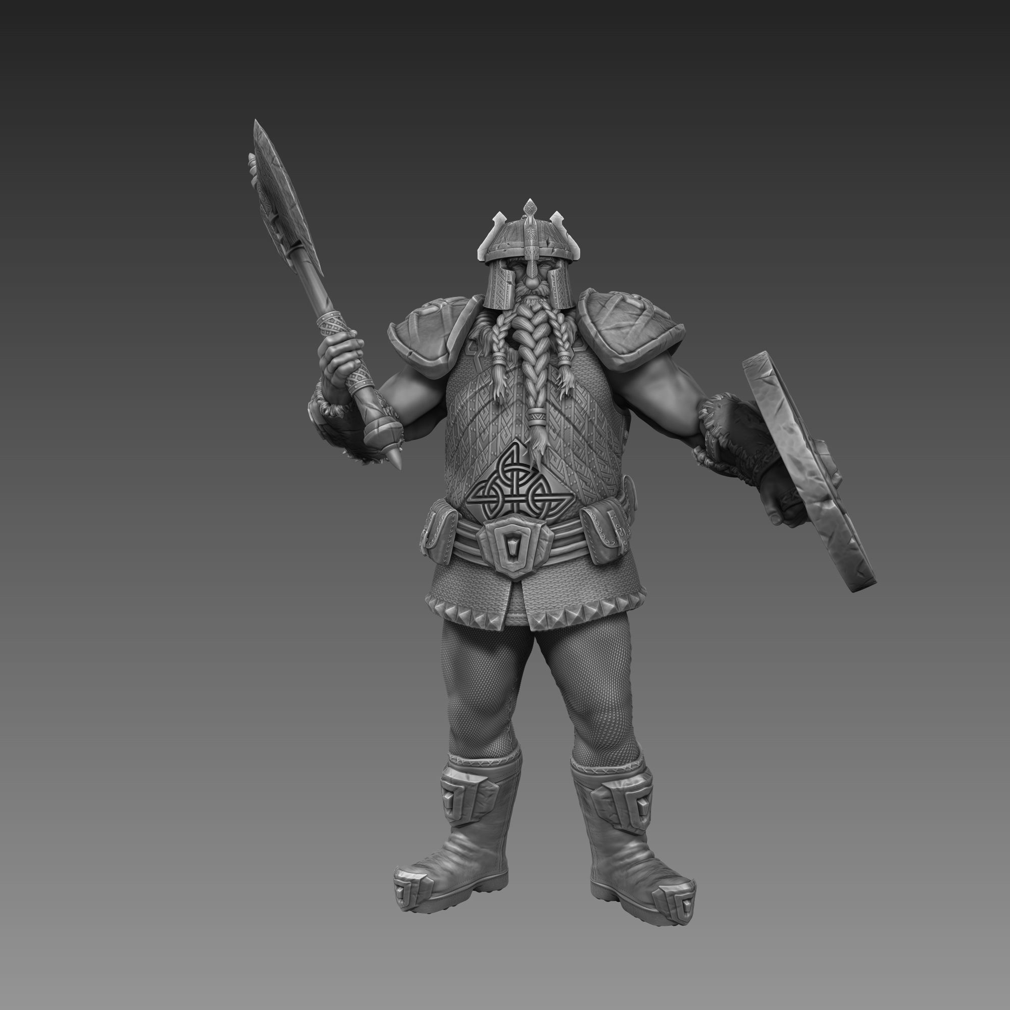Dwarf Warrior 3D Print Ready 3D model 3D printable | CGTrader