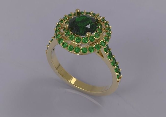 Emerald Ring1 3D model 3D printable | CGTrader