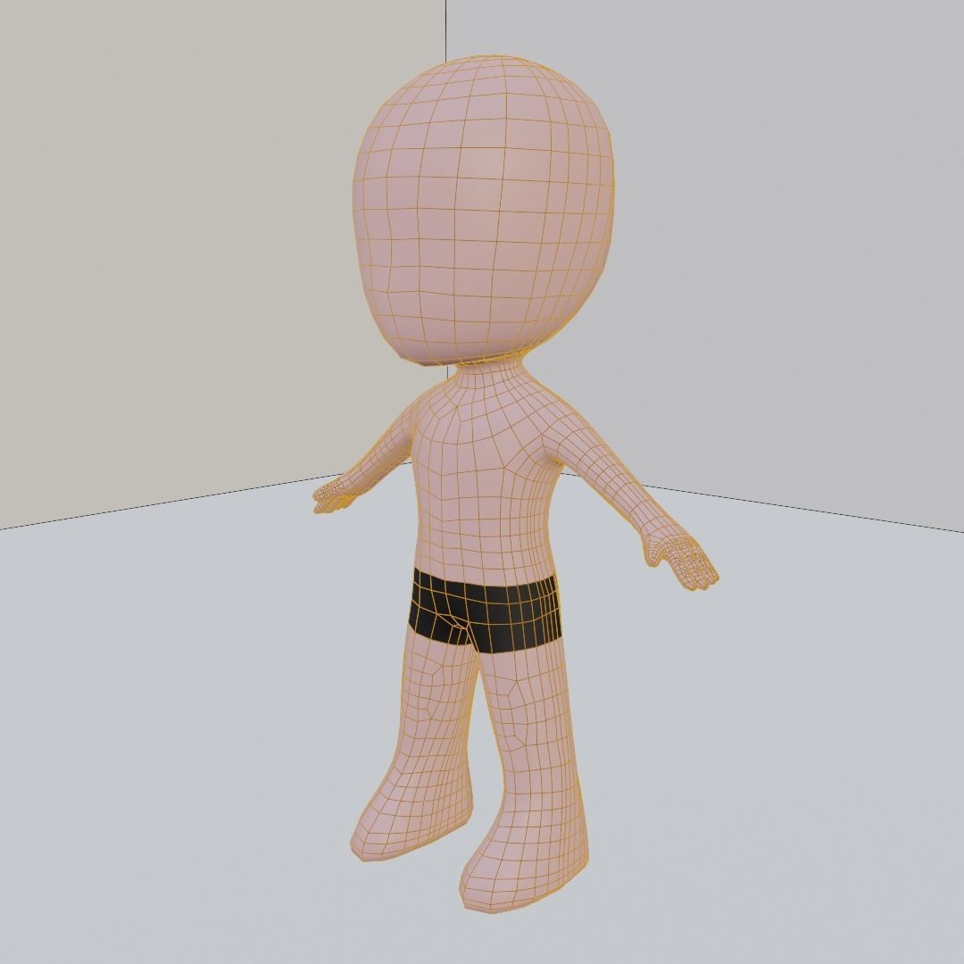 Chibi Character Base Mesh 3D model | CGTrader