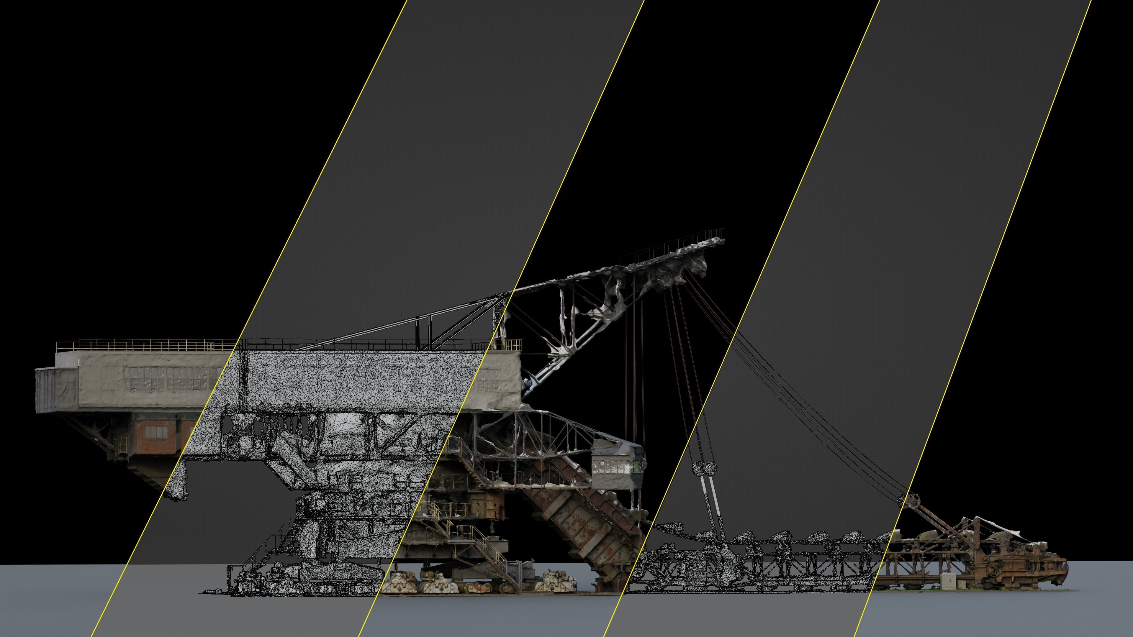 Gigantic Machine - Chain Bucket Dredger 3D model | CGTrader