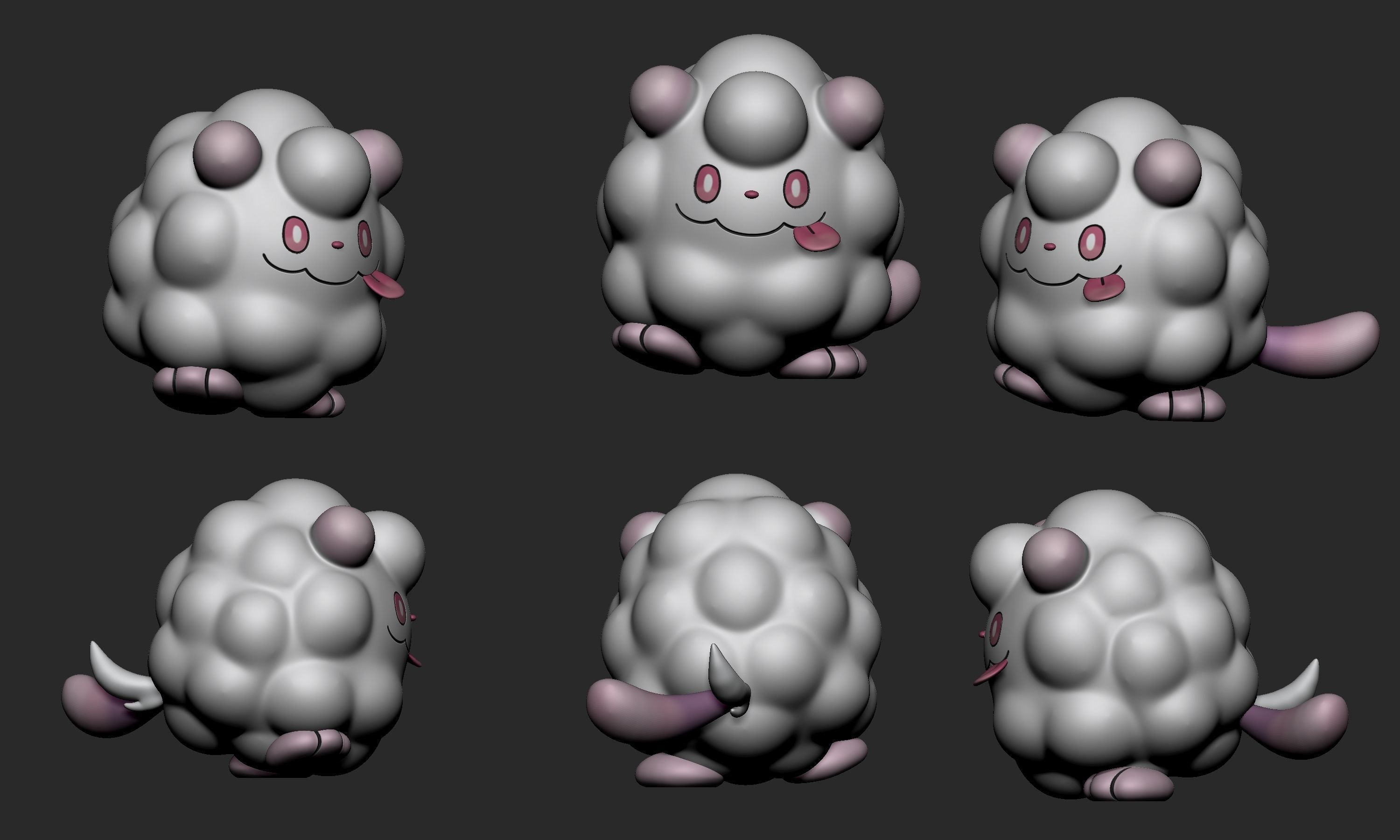 Pokemon - Swirlix and Slurpuff with 2 poses 3D model 3D printable ...