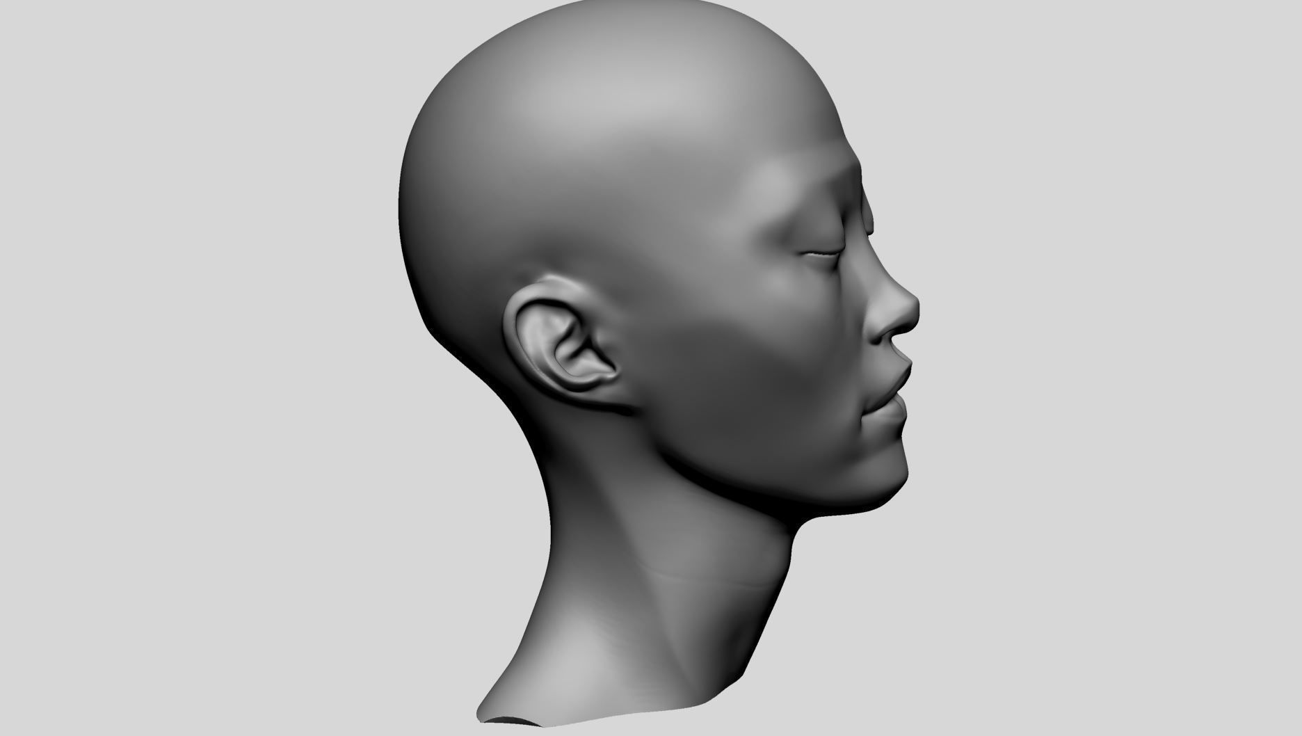 Female Head Printable A 3D model 3D printable | CGTrader