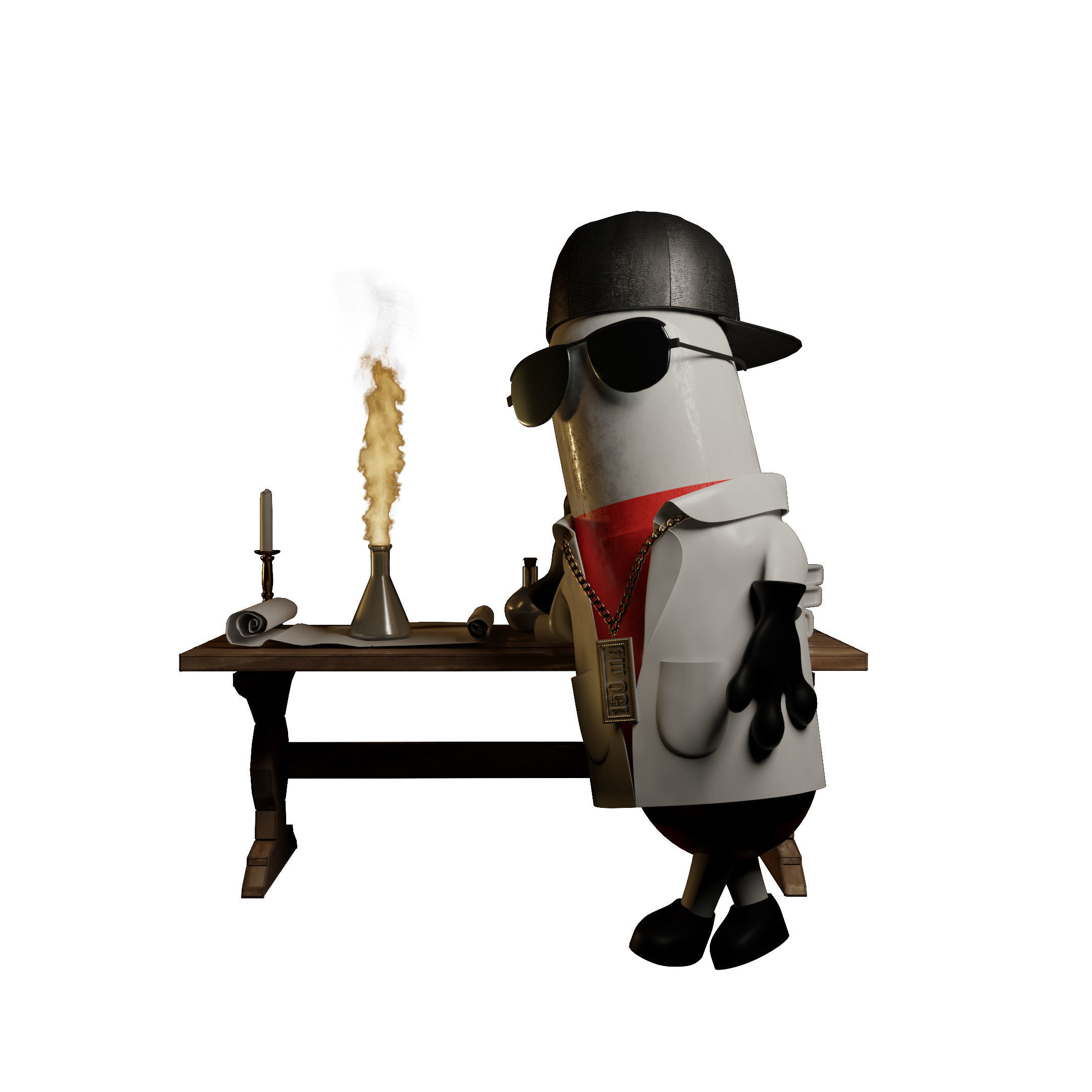 Pill man 3D model rigged | CGTrader