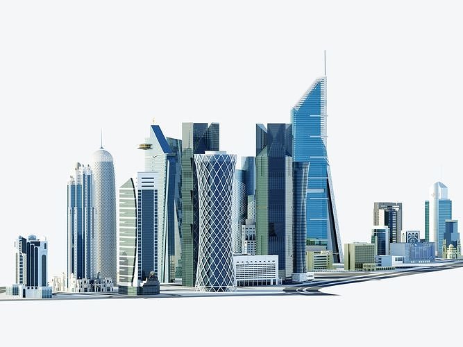 Doha - west bay 3D model | CGTrader