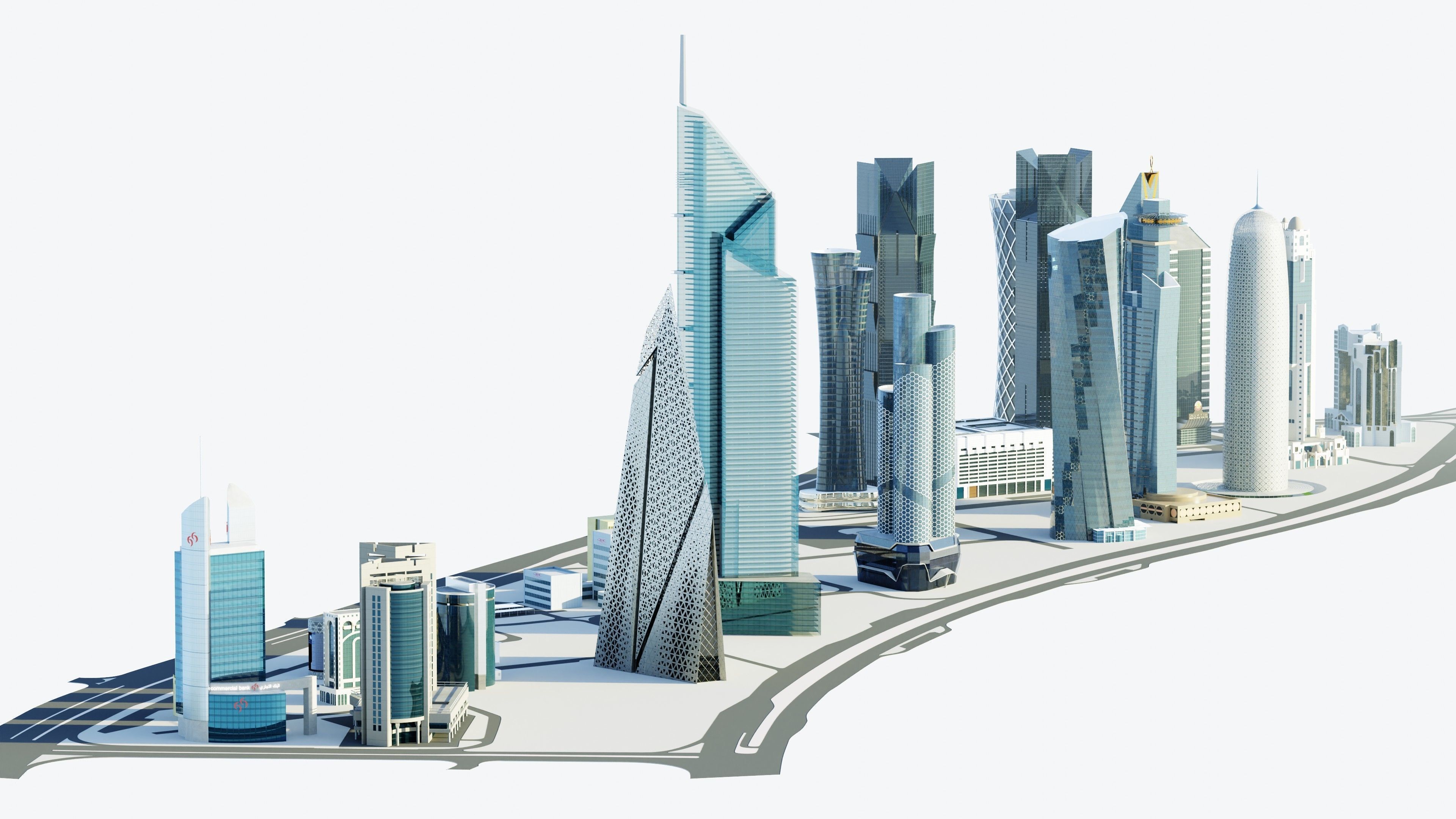 Doha - west bay 3D model | CGTrader
