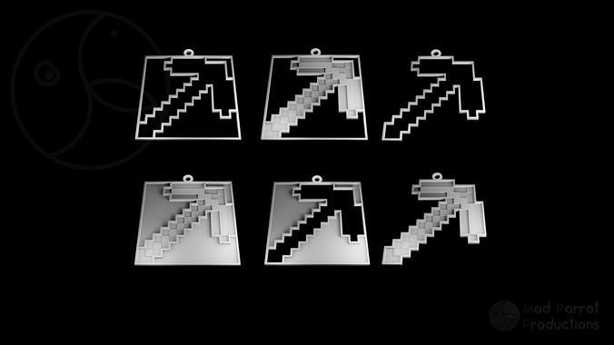 Minecraft Pickaxe Christmas Decoration 3D model 3D printable | CGTrader