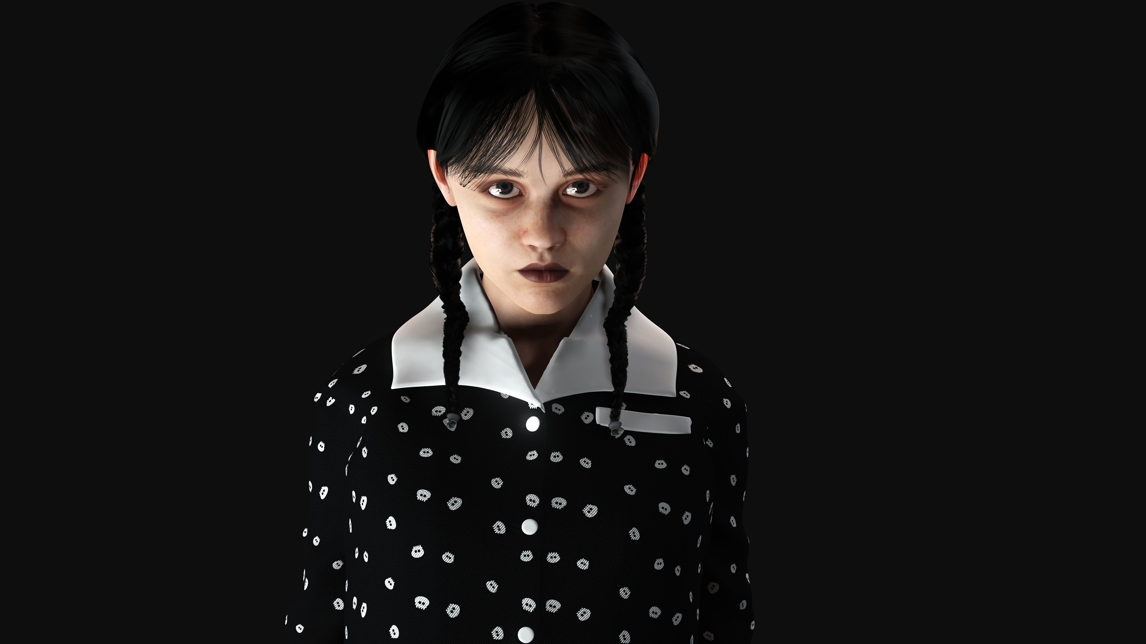 3D model Wednesday Jenna Ortega Woman VR / AR / low-poly | CGTrader