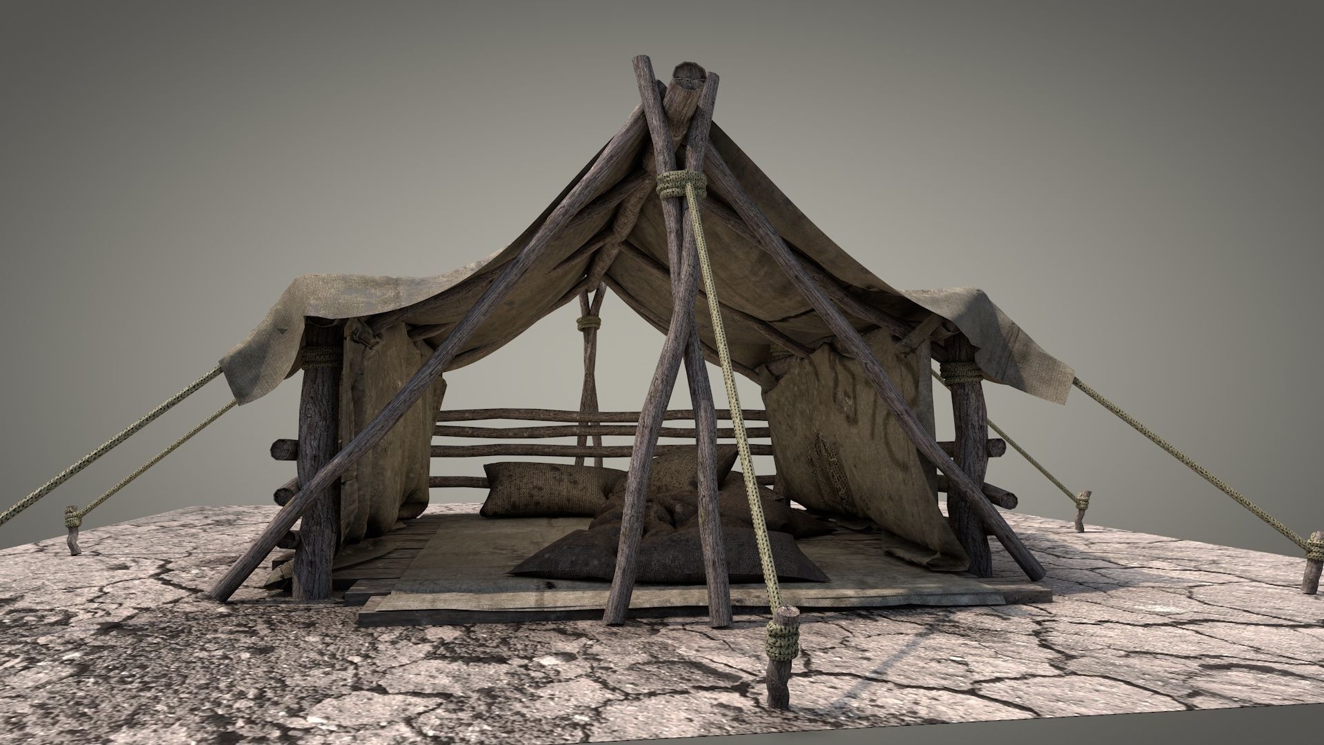 Survival Tent v6 3D model | CGTrader