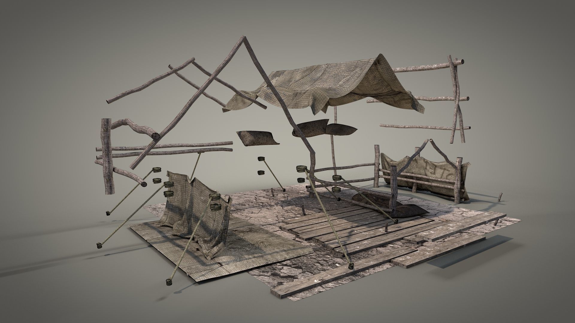 Survival Tent v6 3D model | CGTrader