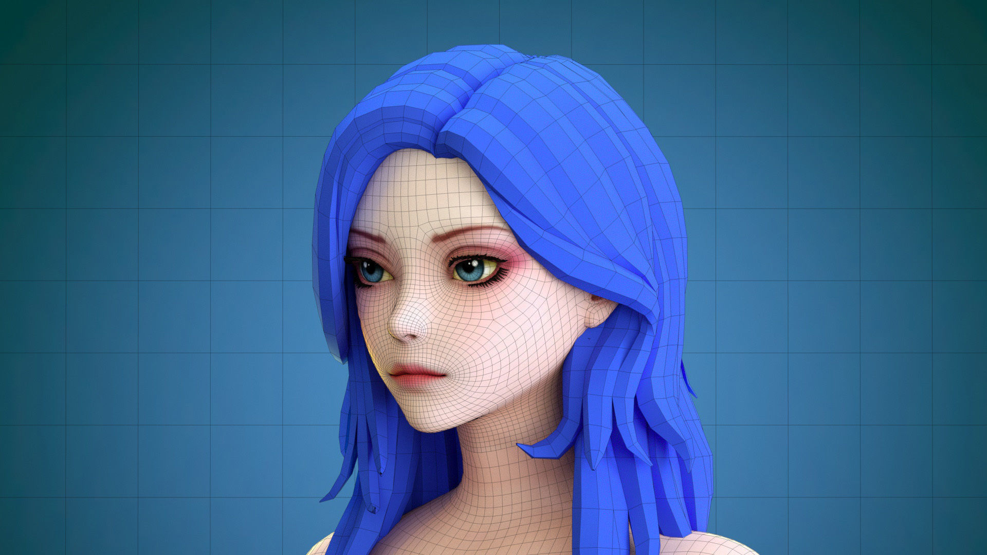 sister cartoon avatar beauty portrait model 3D model | CGTrader